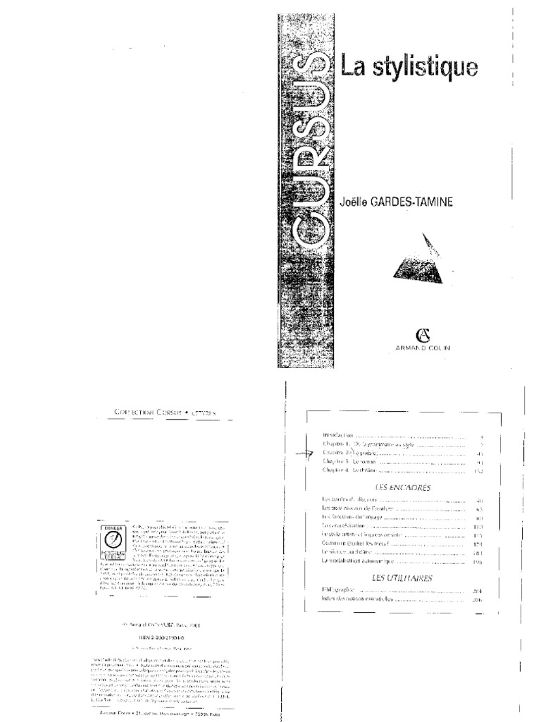 GARDES TAMINE La Stylistique, Poésie | PDF