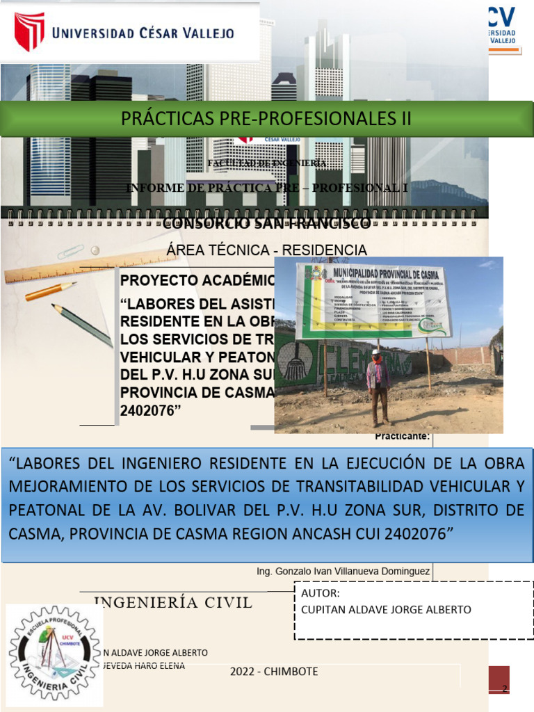 Informe de Prácticas Ii | Descargar gratis PDF | Business | Ingeniero civil