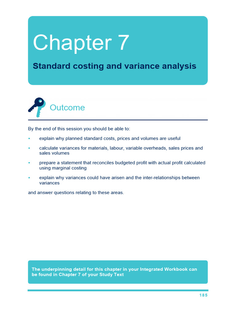 IWB Chapter 7 - Standard Costing and Variance Analysis | Download Free PDF | Variance | Cost