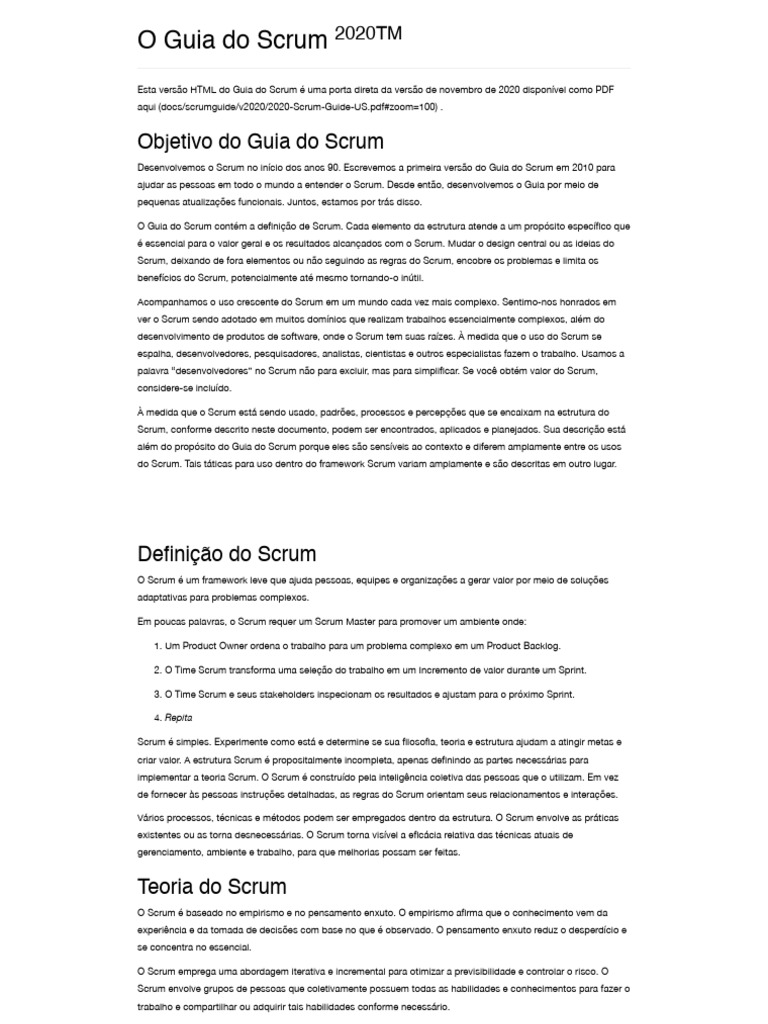 Guia Do Scrum - Guias Do Scrum | PDF | Pensamento | Ciência cognitiva