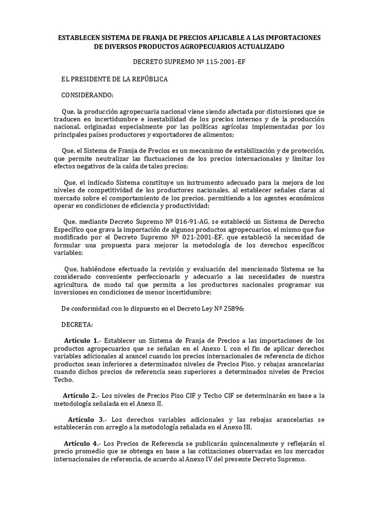 Sistema de Franja de Precio PERU | PDF | Crema | Precios