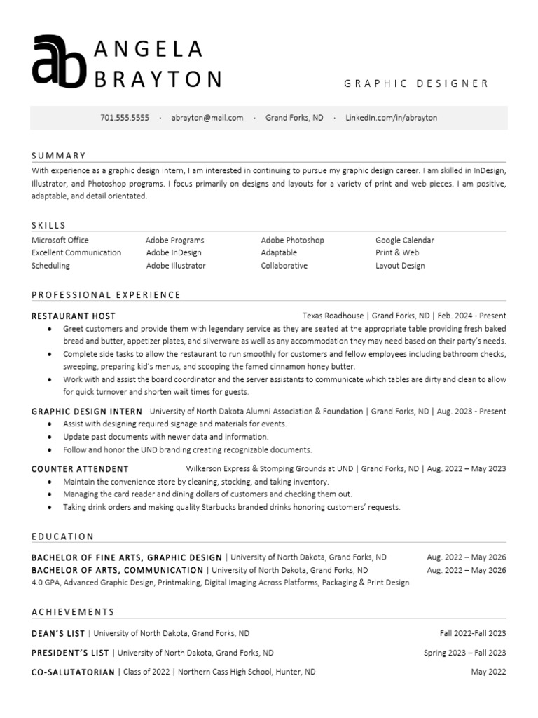 1 page resume - us letter 1 | PDF | Graphic Design | Computing