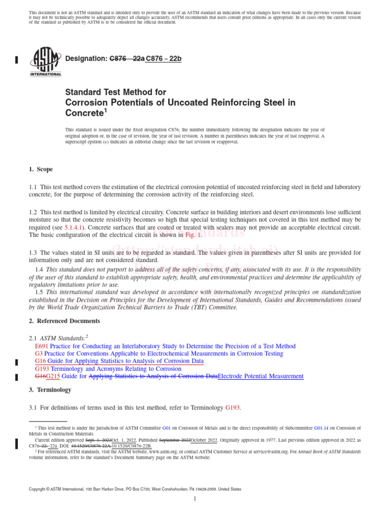 ASTM C876 22b | PDF | Contour Line | Corrosion