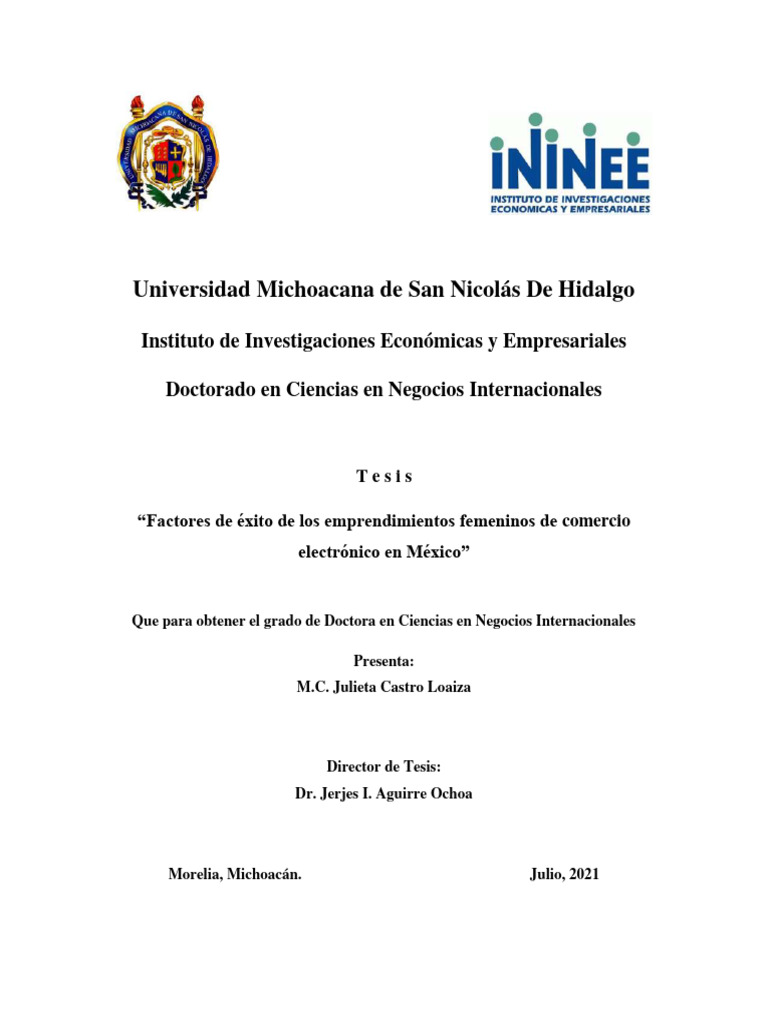 Factores de Exito de Empredimeintos Femeninos Mexico | PDF | Validez ... Factores de Exito de Empredimeintos Femeninos Mexico | PDF | Validez ...