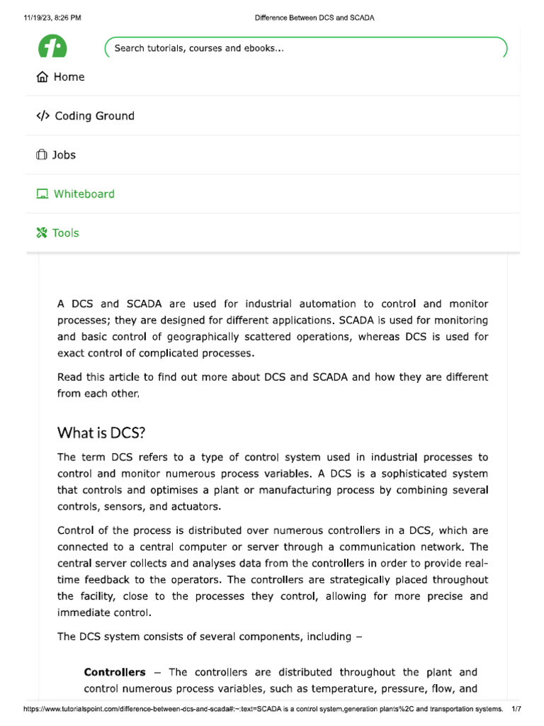 Difference Between DCS and SCADA | PDF