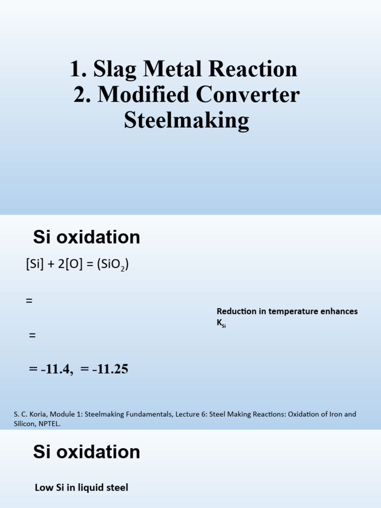 Steelmaking Reactions & Processes | PDF | Steelmaking | Manganese