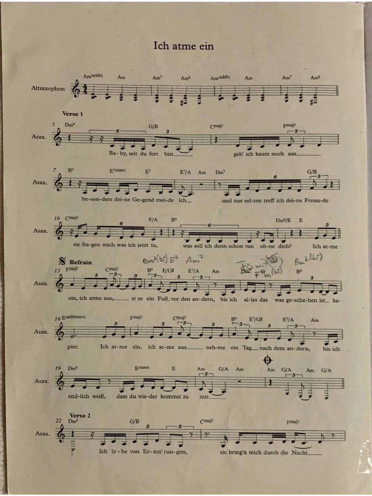 Roger Cicero - Ich Atme Ein 1. (Am) | PDF