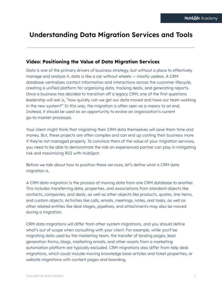 Hubspot Data Migration Slides | PDF | Customer Relationship Management | Usability