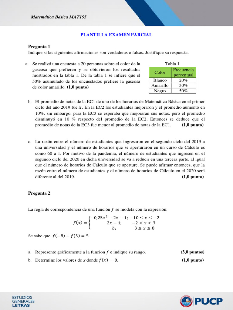 Examen final-MAT155-20201 | PDF | Métodos y materiales de enseñanza