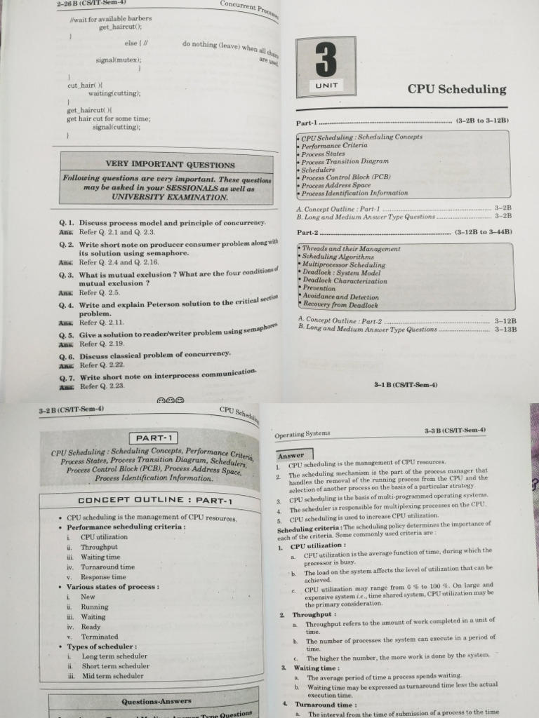 Unit-3 (CPU Scheduling) | PDF