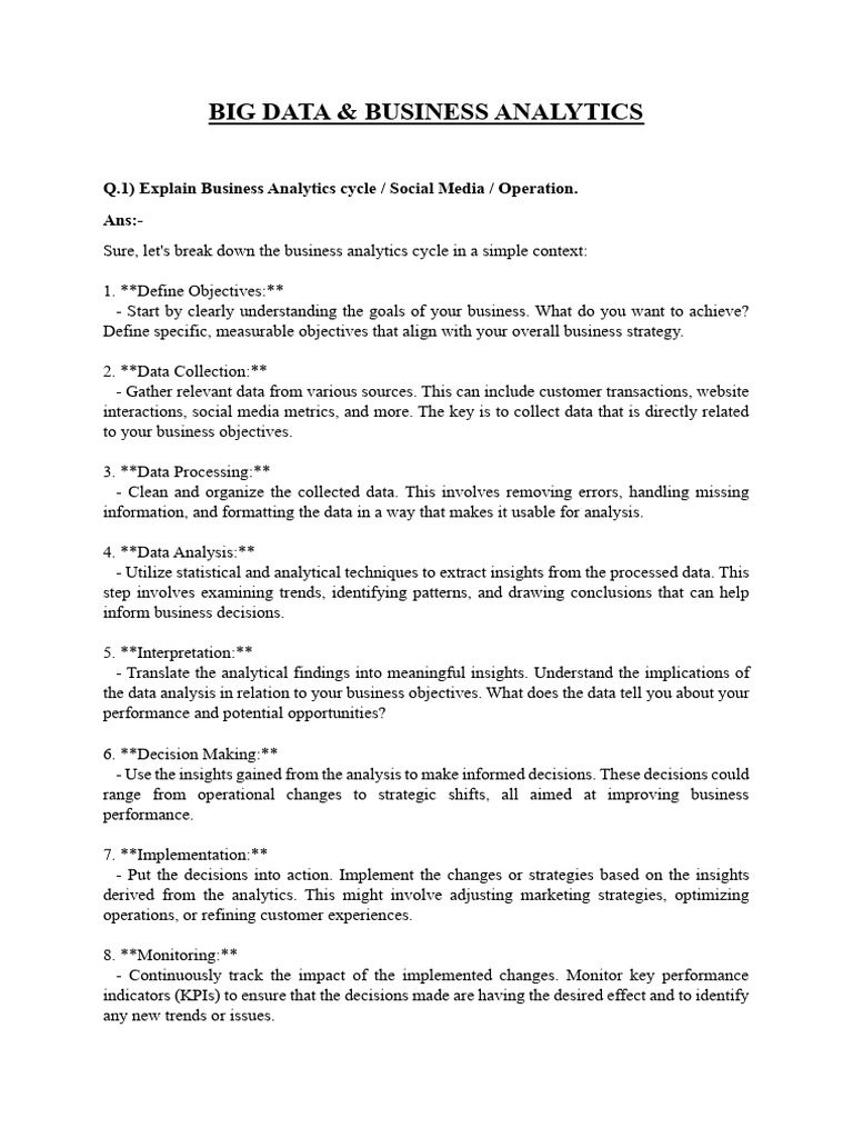 Big Data & Analytics | PDF | Apache Hadoop | Data Analysis