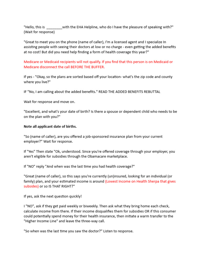 ACA - in House LA SCRIPT | Download Free PDF | Insurance | Medicaid