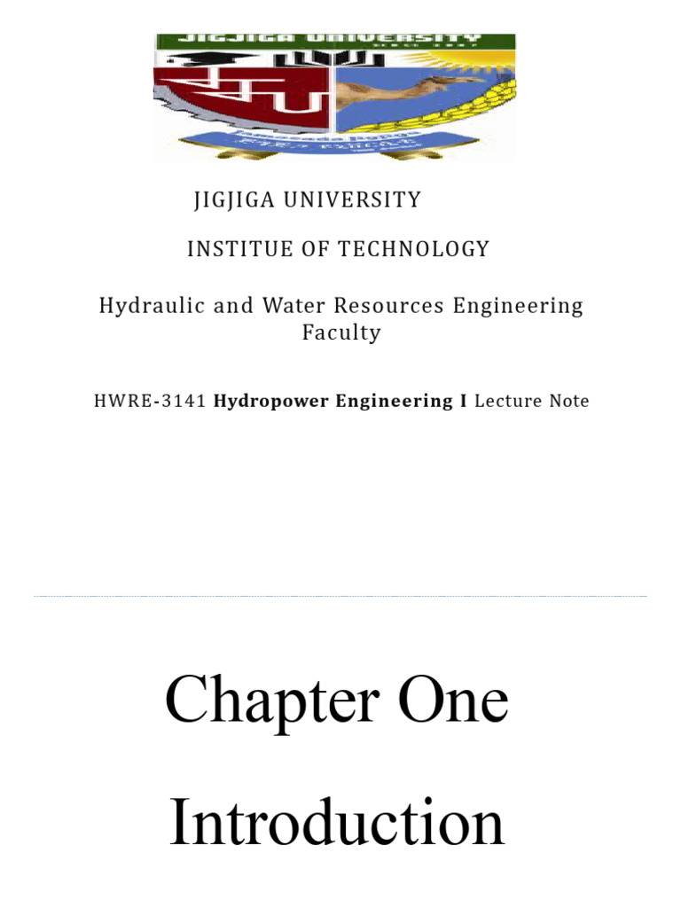 Hydropower Engineering I (HWRE 3141) Ch-1 & Ch-2 | PDF | Energy Development | Nuclear Power