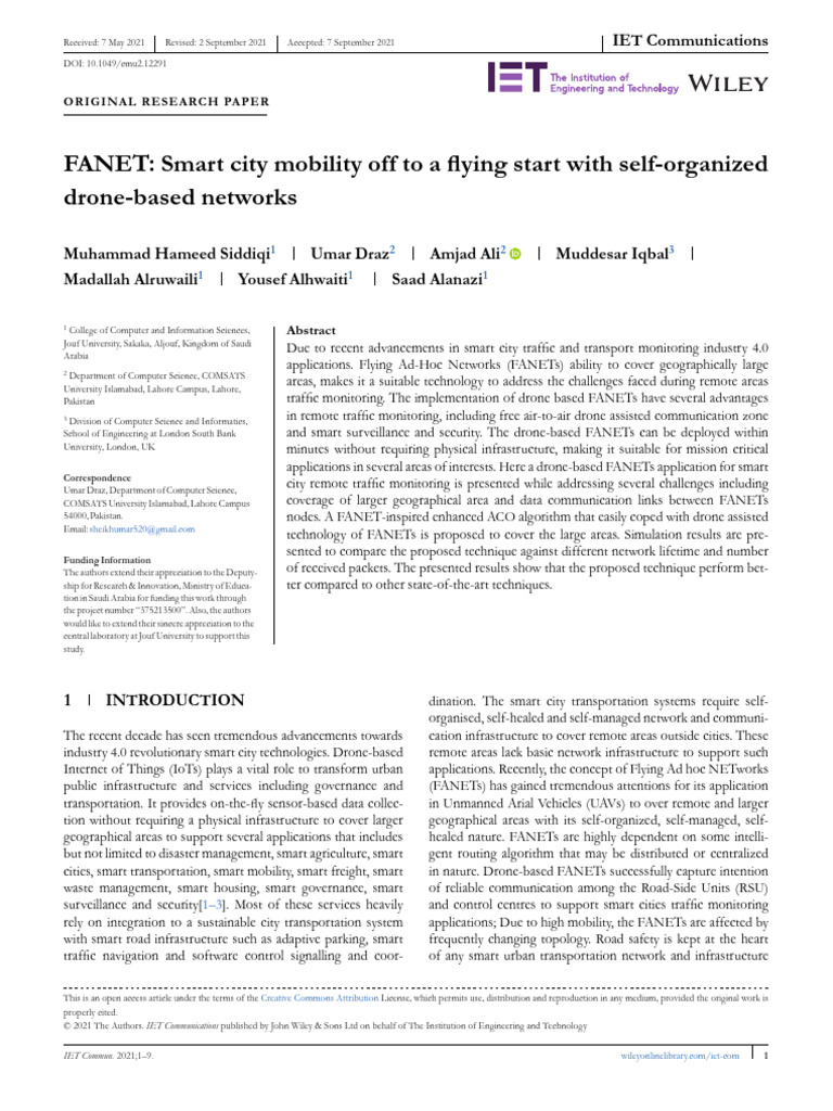 FANET: Smart City Mobility Off To A Flying Start With Self-Organized ...