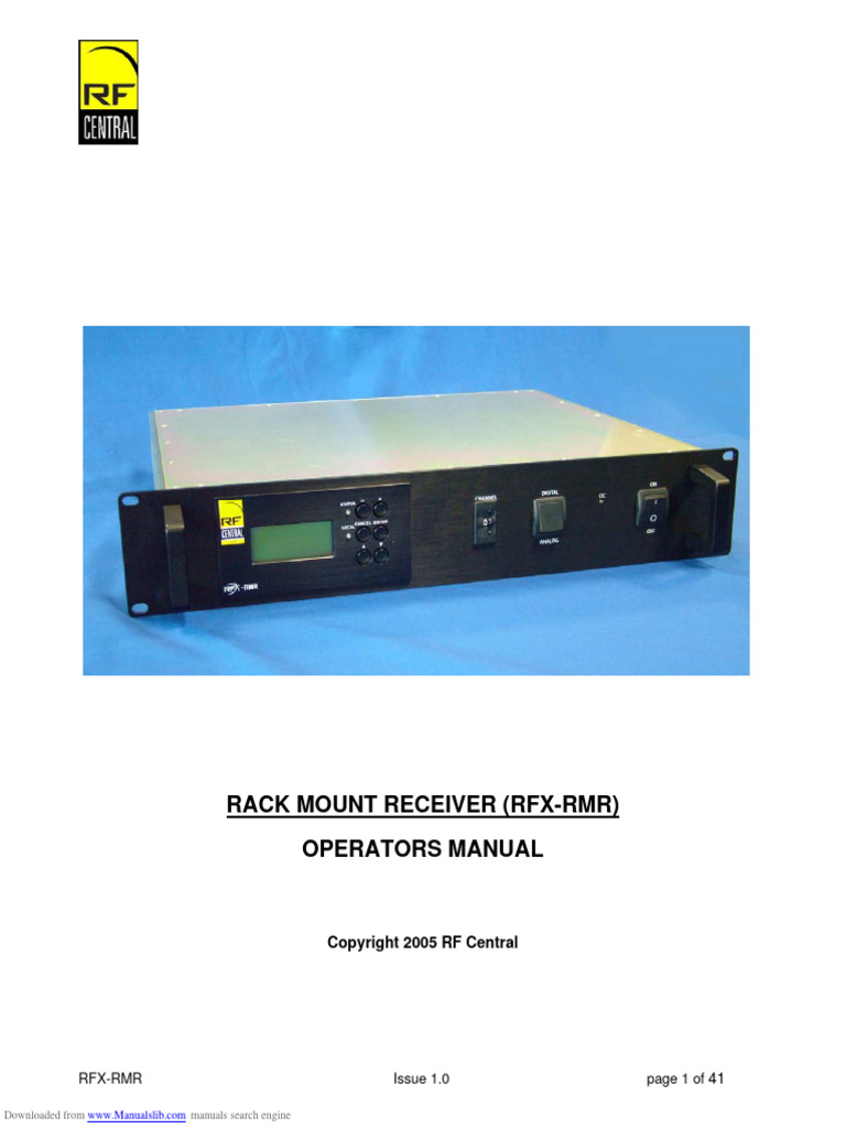 RF Central RFX RMR Receiver Manual | PDF | Orthogonal Frequency ...