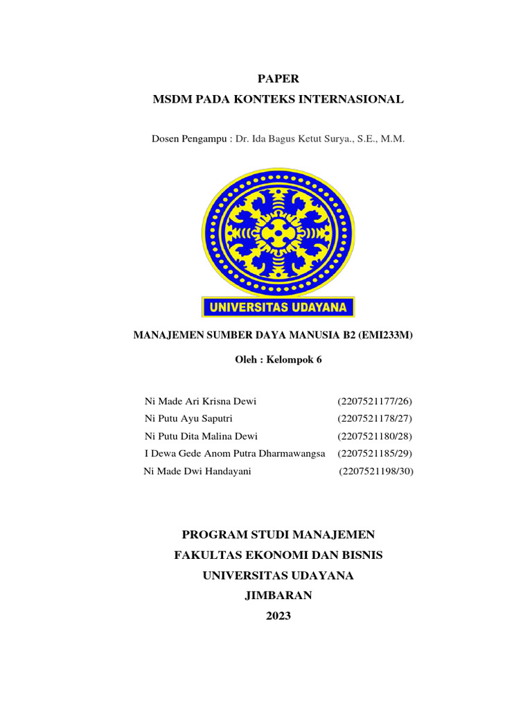 KLP 6 - MSDM Pada Konteks Internasional | PDF