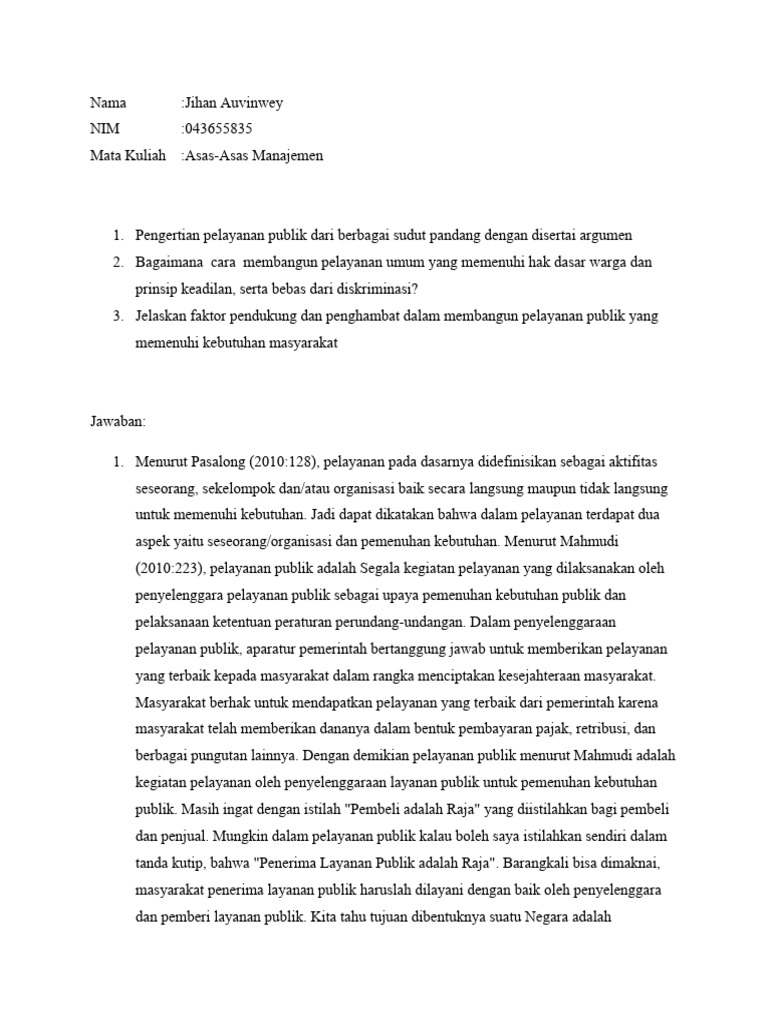 Tugas 1 AAM | PDF | Ilmu Sosial