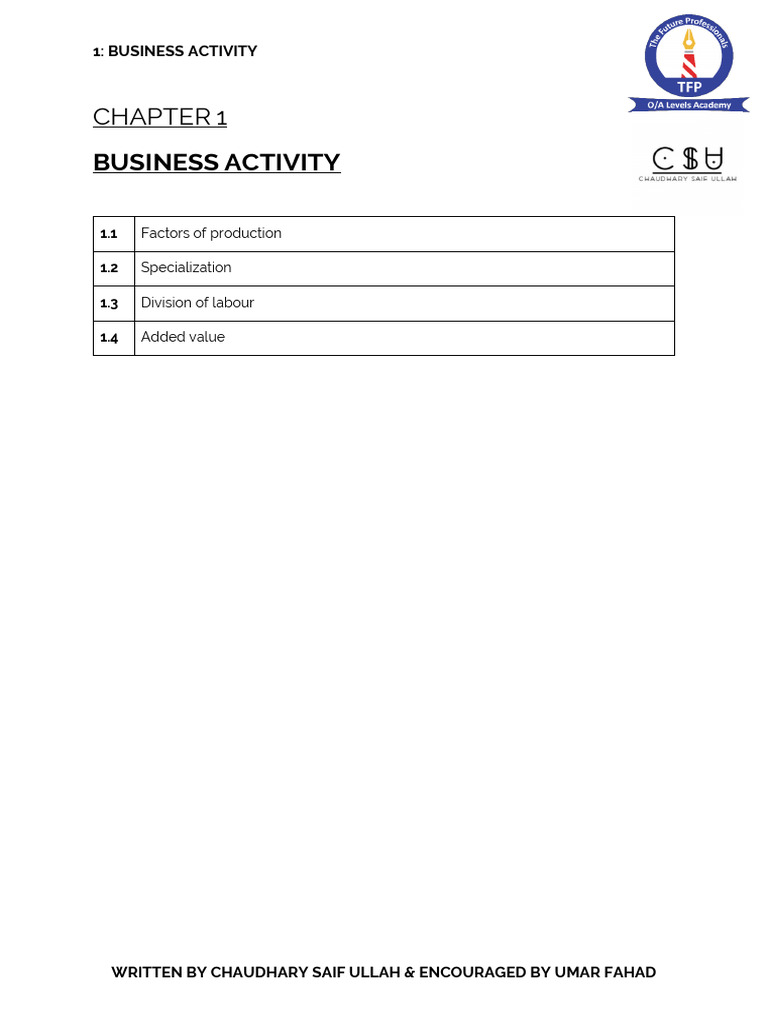 OL Business Chapter 1-5 Notes | PDF | Franchising | Business