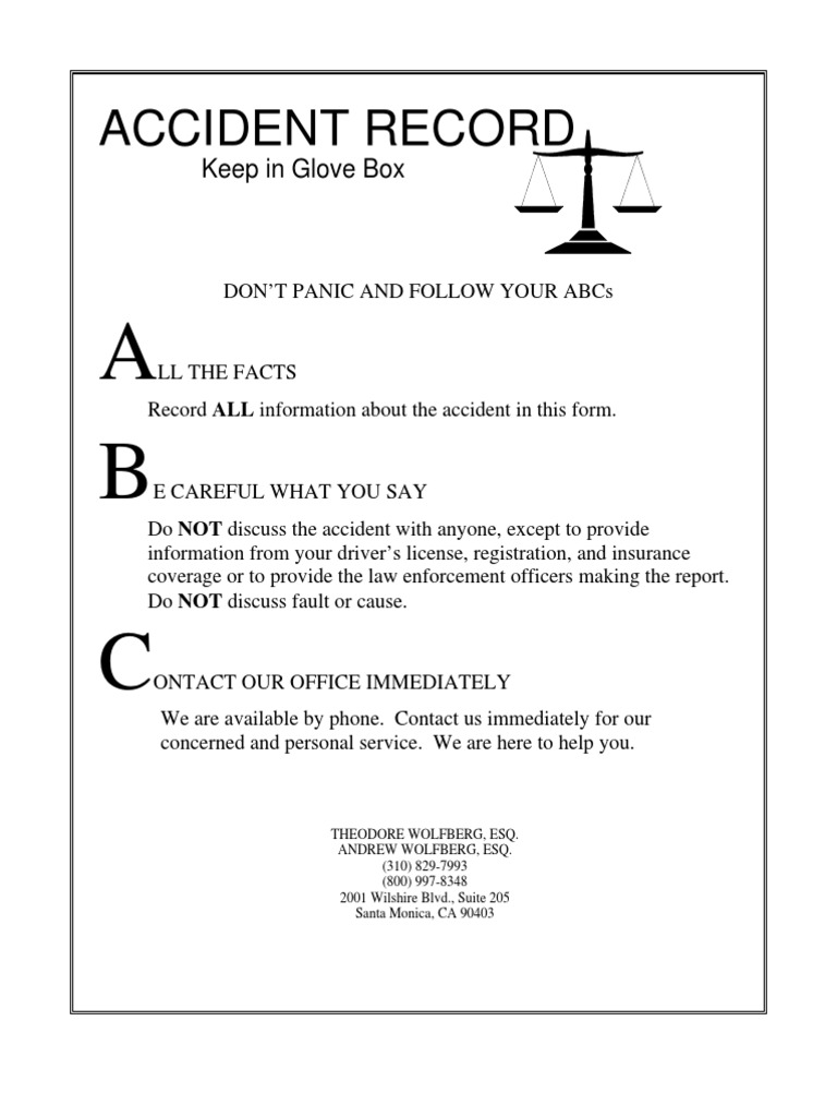 Accident Record Form Instructions | PDF