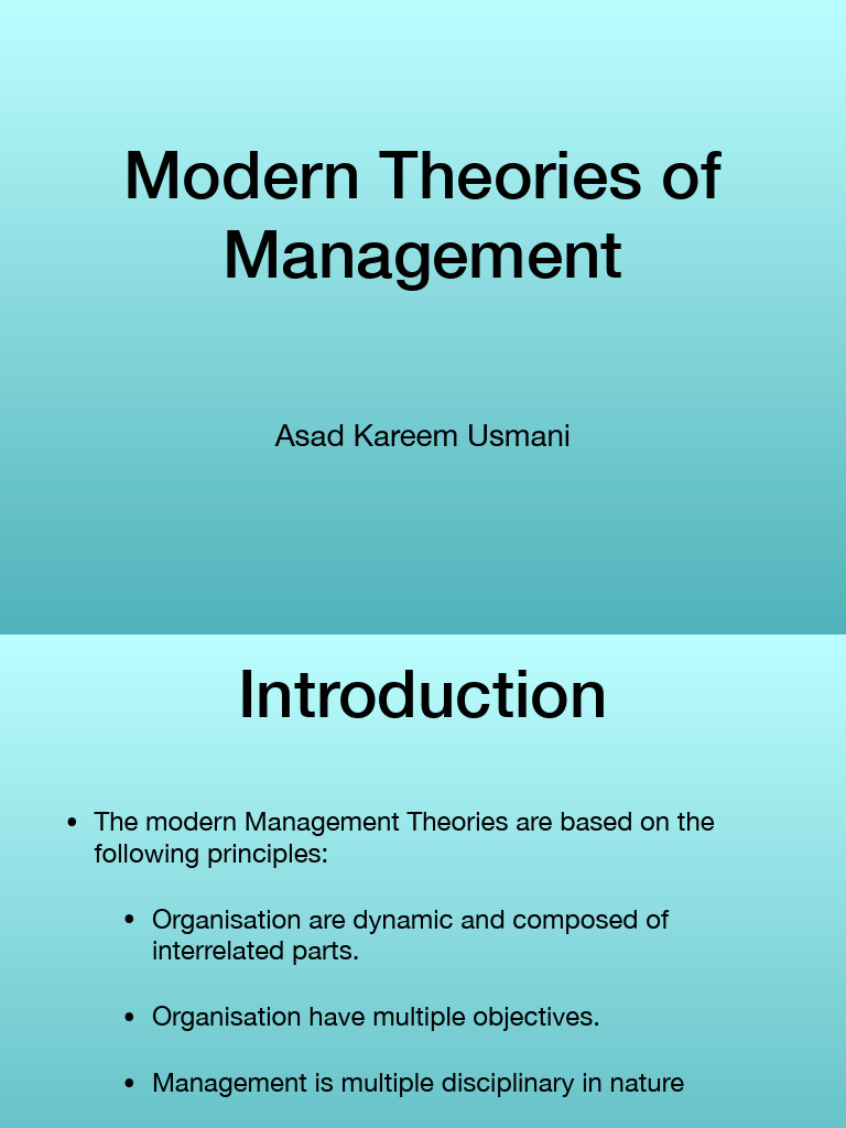 Modern Theory | PDF | System | Systems Theory