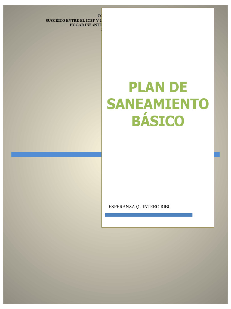 Plan de Saneamiento Basico Hi Cebollitas 2020 | PDF | Residuos | Saneamiento