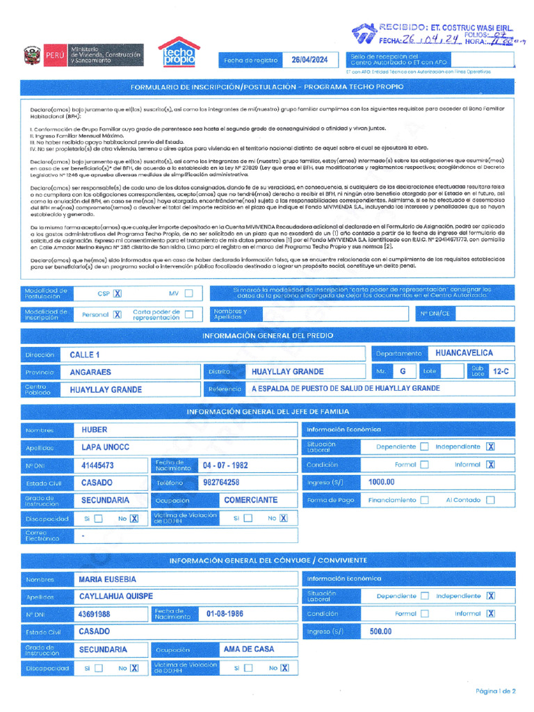 f1. Huber Huaylay - CC | PDF