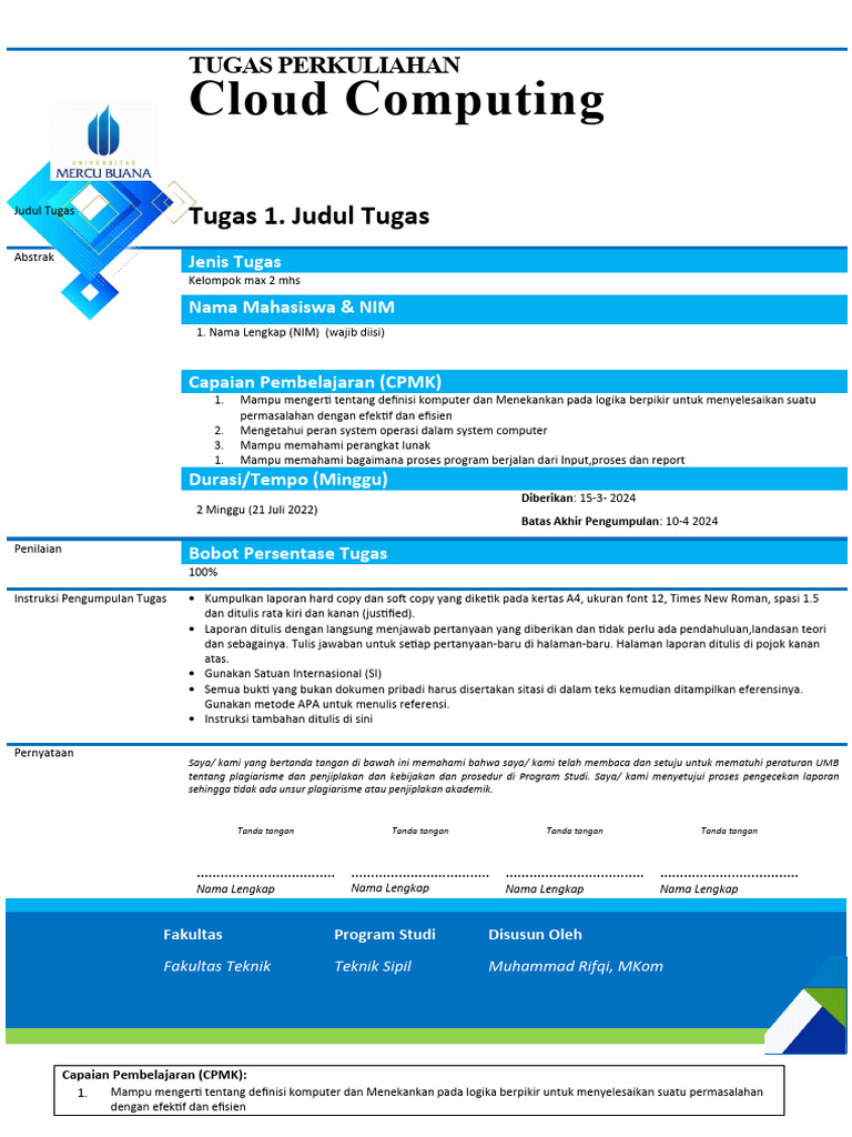 Teori RTM - Tb1 Cloud | PDF | Komputer