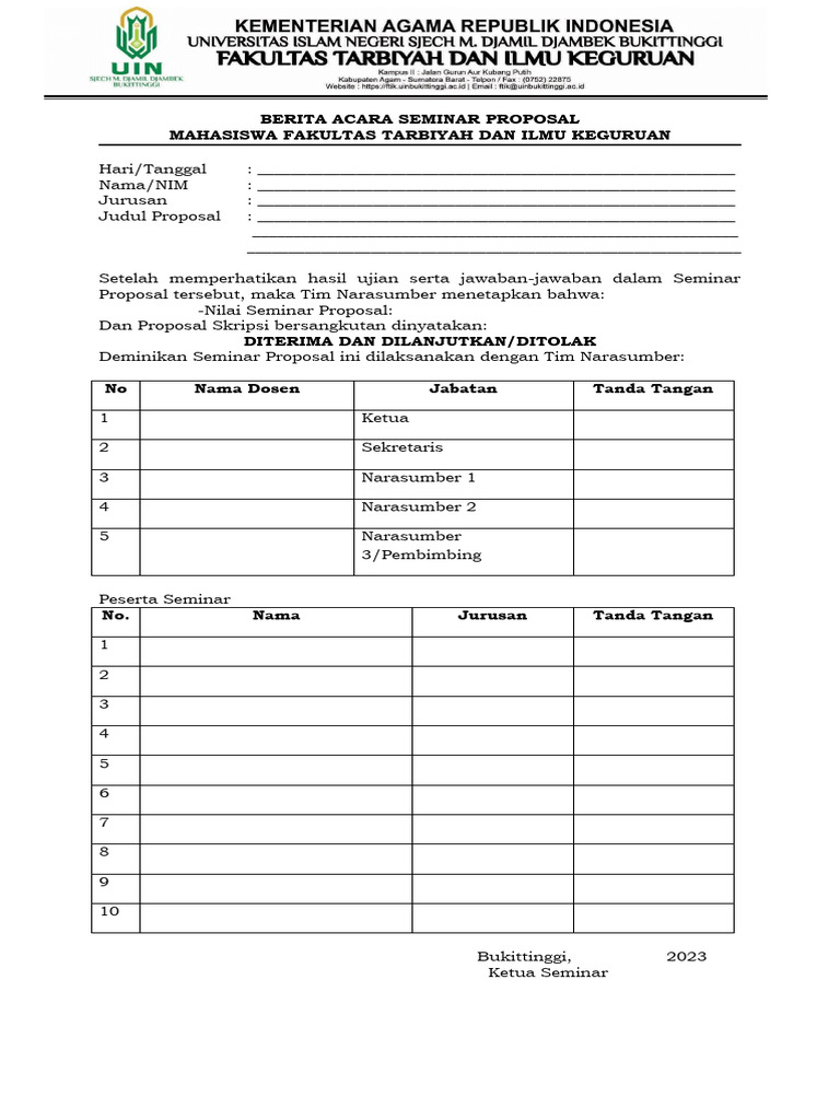Form Ba, Nilai, Dan Perbaikan Sempro | PDF