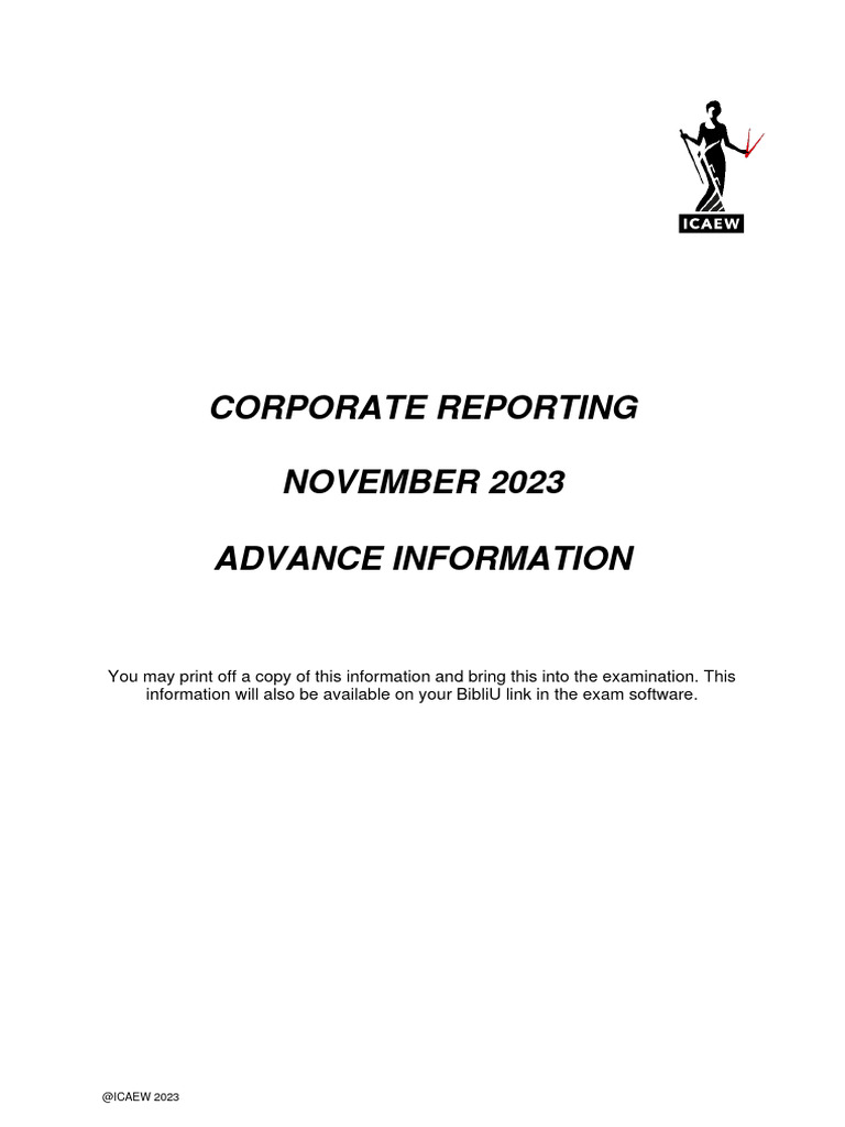 Corporate Reporting Advance Information November 2023 With Links 1 ...