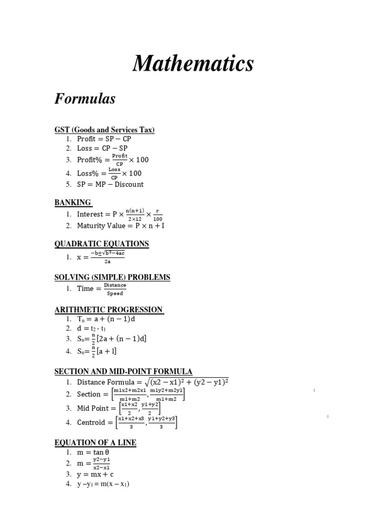 Maths Formula List - Vasanth | PDF | Trigonometric Functions ...