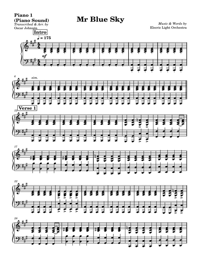 MR Blue Sky-Piano | PDF