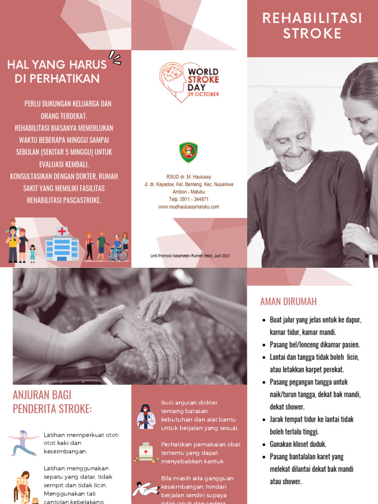 Leaflet - Stroke - Rehabilitasi Stroke - RSUD Dr. M. Haulussy | PDF