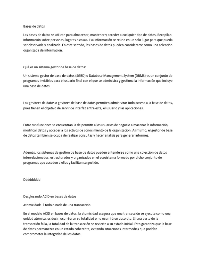 Bases de datos | PDF | Bases de datos | Software