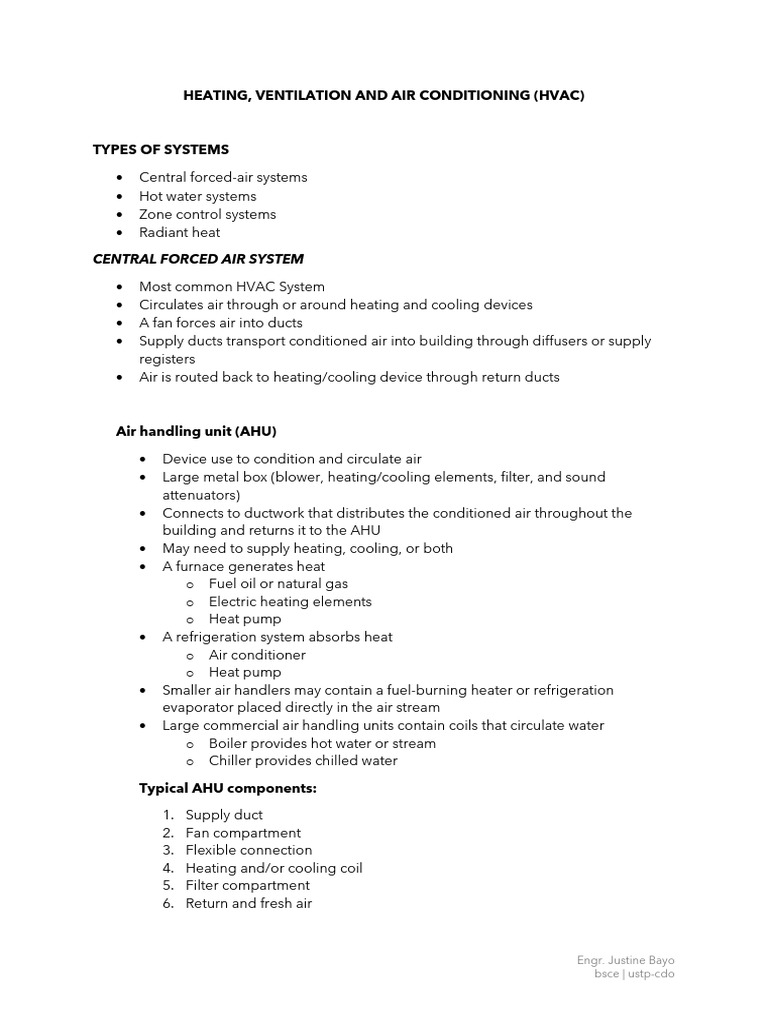 Hvac Notes | PDF | Air Conditioning | Manufactured Goods