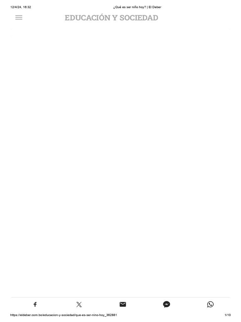¿Qué Es Ser Niño Hoy - El Deber | Descargar gratis PDF | Derechos de los niños | Derechos humanos
