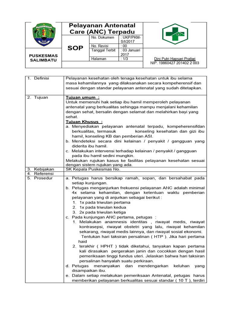 Sop KIA Fix | PDF | Pengembangan Diri