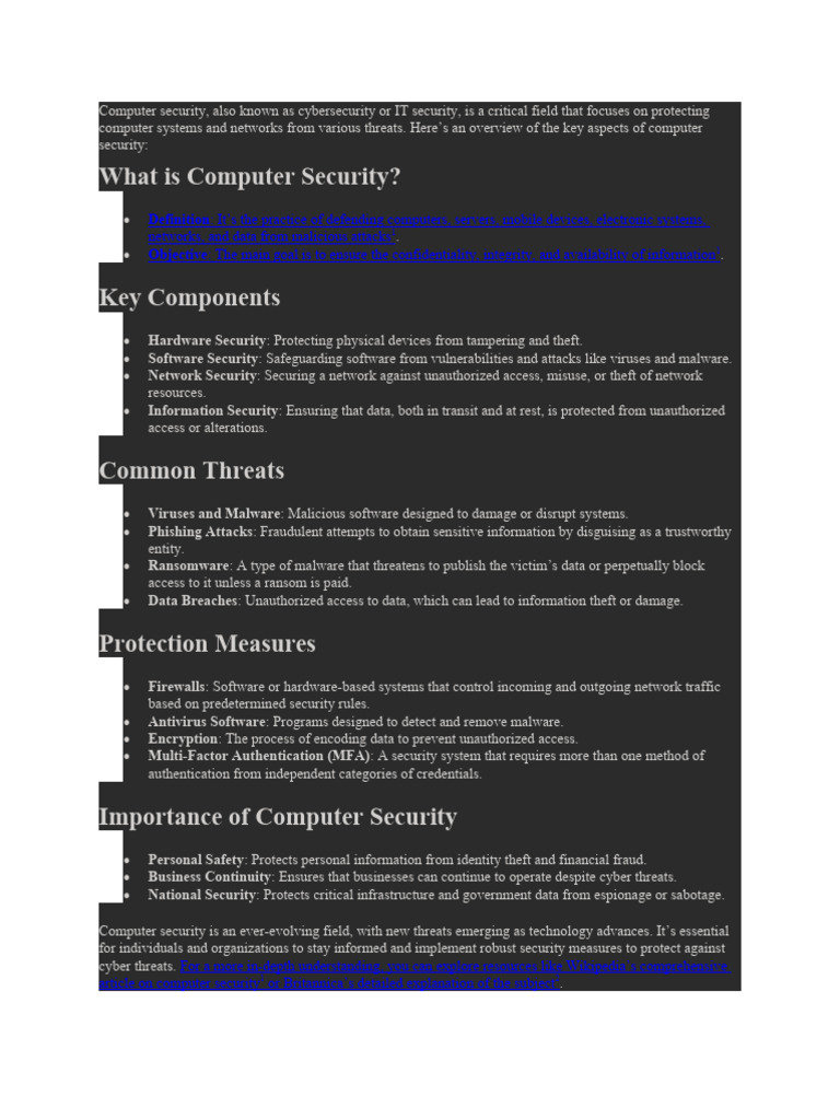 Computer Security | PDF | Security | Computer Security