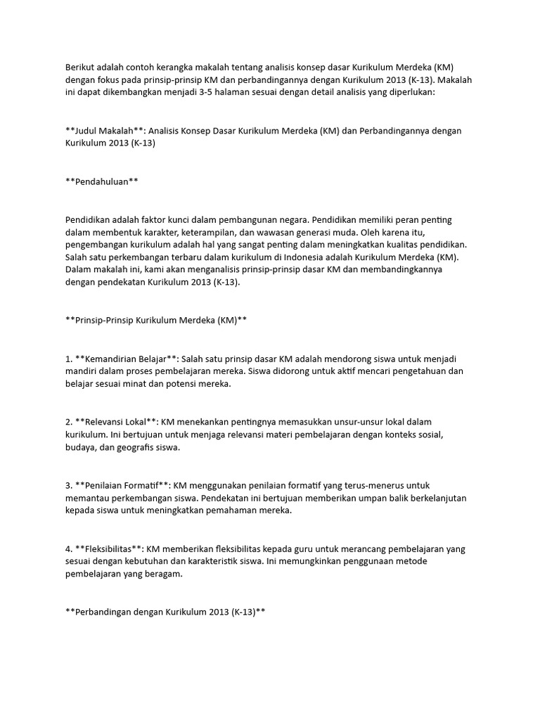 Berikut Adalah Contoh Kerangka Makalah Tentang Analisis Konsep Dasar ...