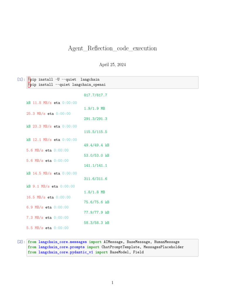 Agent Reflection Code Execution LangChain | PDF | Python (Programming ... Agent Reflection Code Execution LangChain | PDF | Python (Programming ...