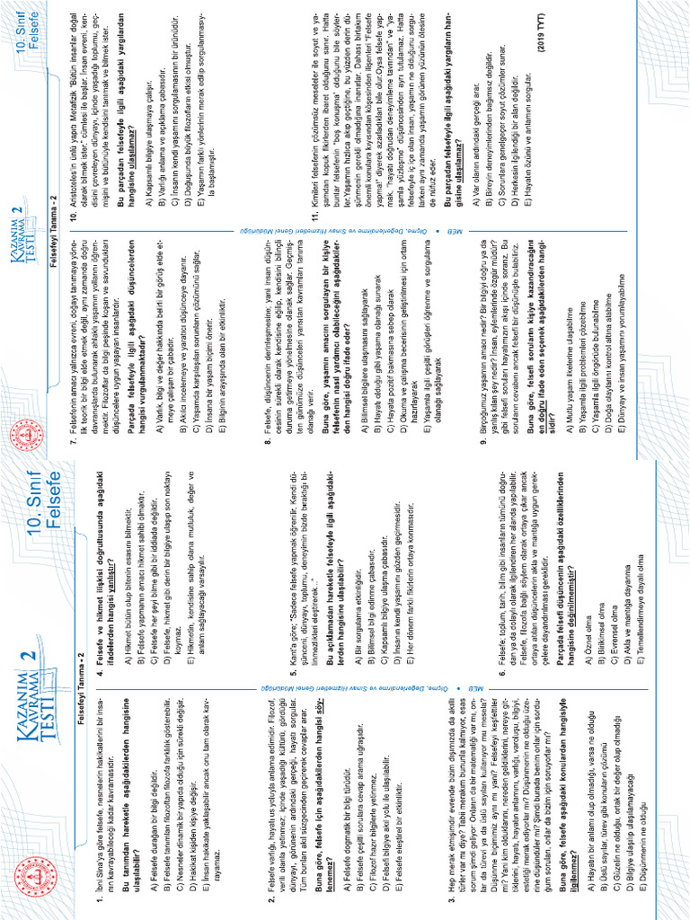 Meb Kazanım Tyt 1 | PDF