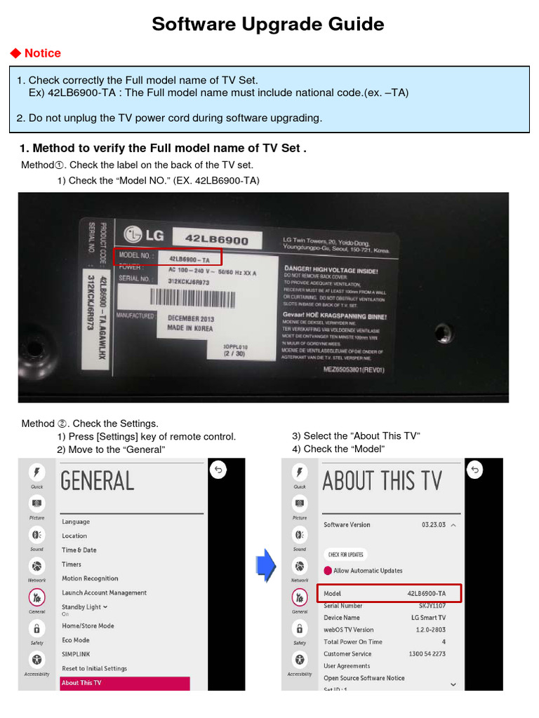 LG TV Software Upgrade Instructions | PDF | Usb | Computer File