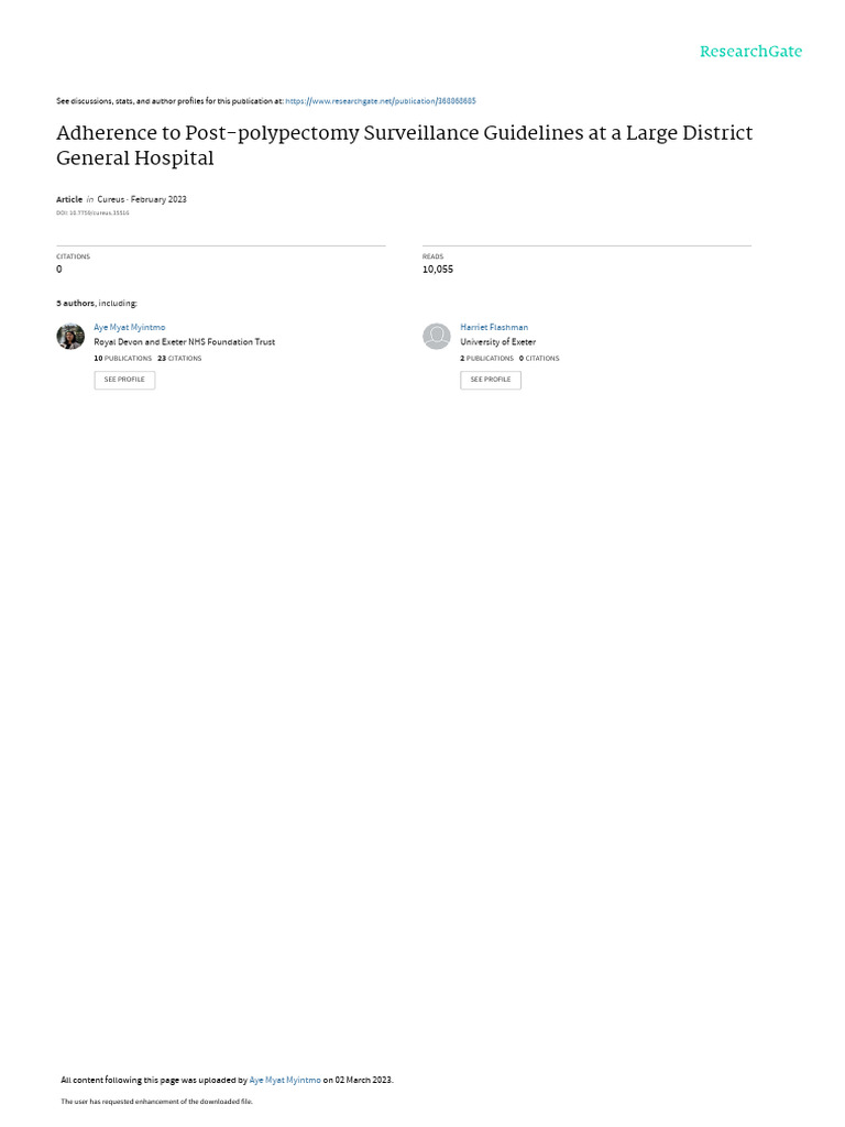 Adherence To Post-Polypectomy Surveillance Guideli | PDF | Open Access ...