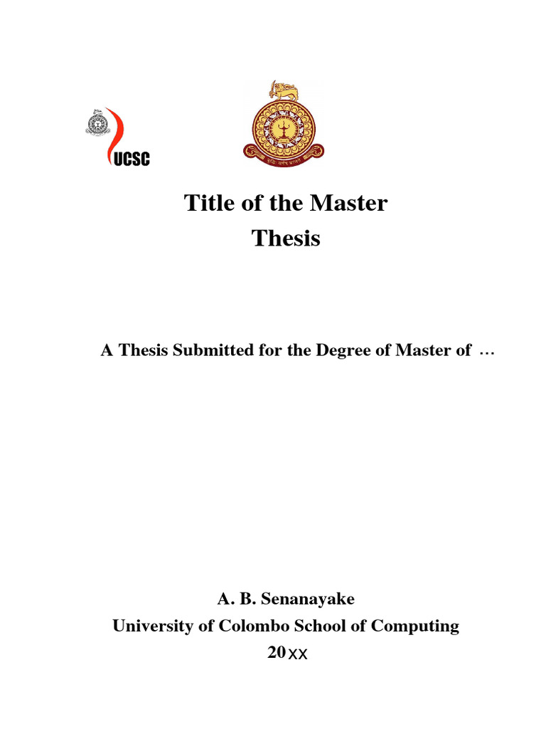 UCSC - Thesis Template | PDF | Thesis | Plagiarism