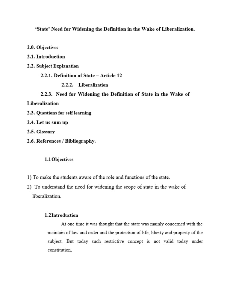 Widening State Definition Post-Liberalization | PDF | State (Polity ...