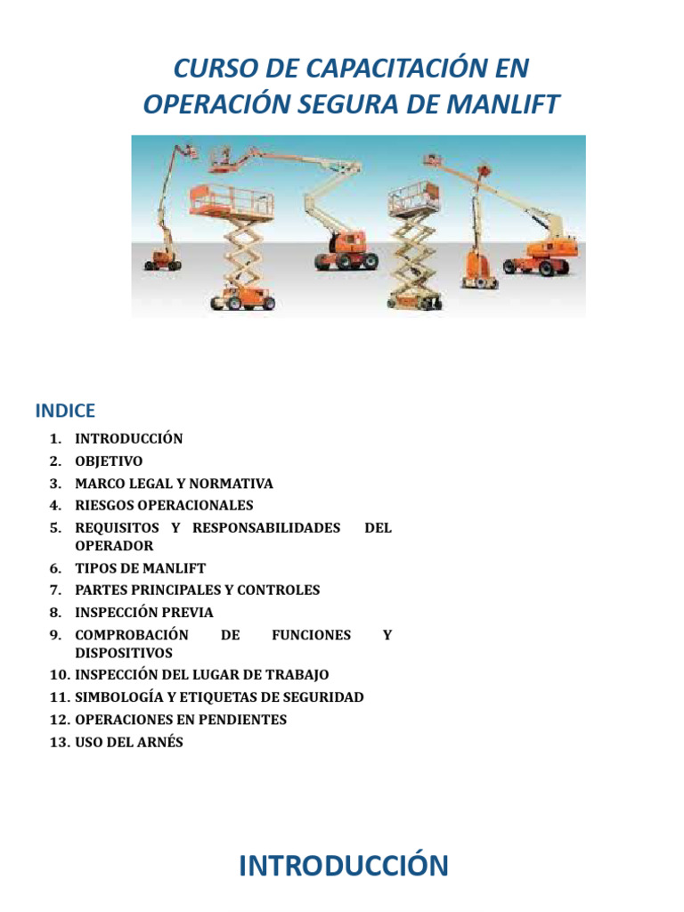 Capacitación en Operación de Manlift | PDF | Cinturón de seguridad ...