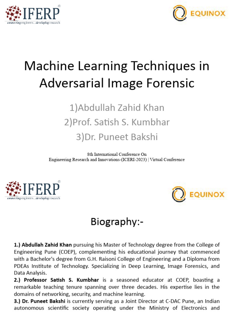 Machine Learning Techniques in Adversarial Image Forensic | PDF | Accuracy And Precision ...