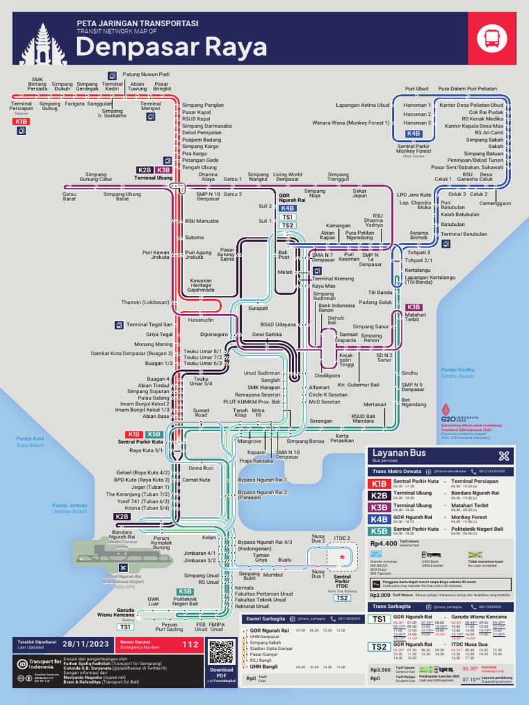 Bali Transit Network Map 2023 | PDF