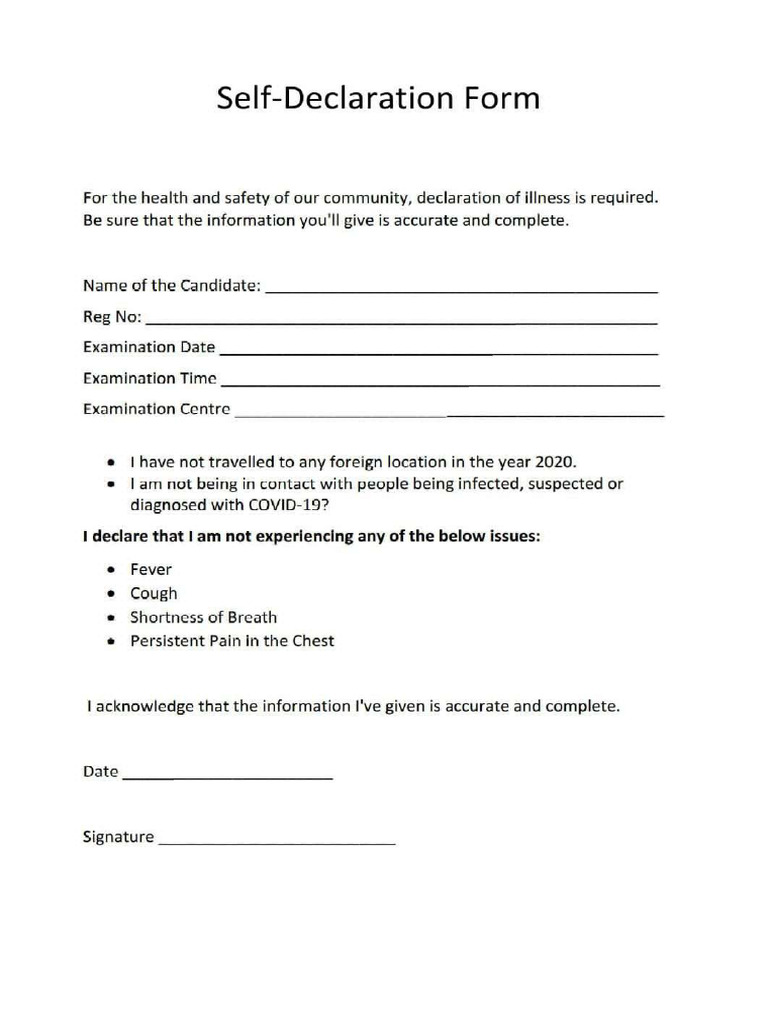 EMRS Self Declaration Form PDF Download | PDF