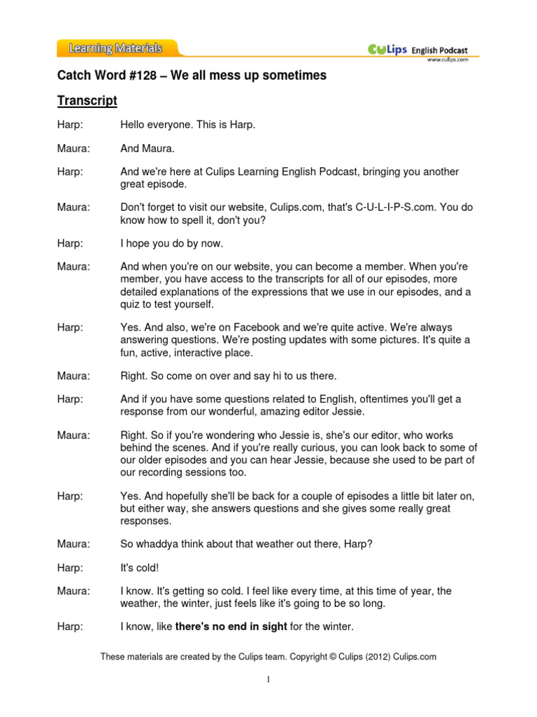 LM CW128 We All Mess Up Sometimes | PDF