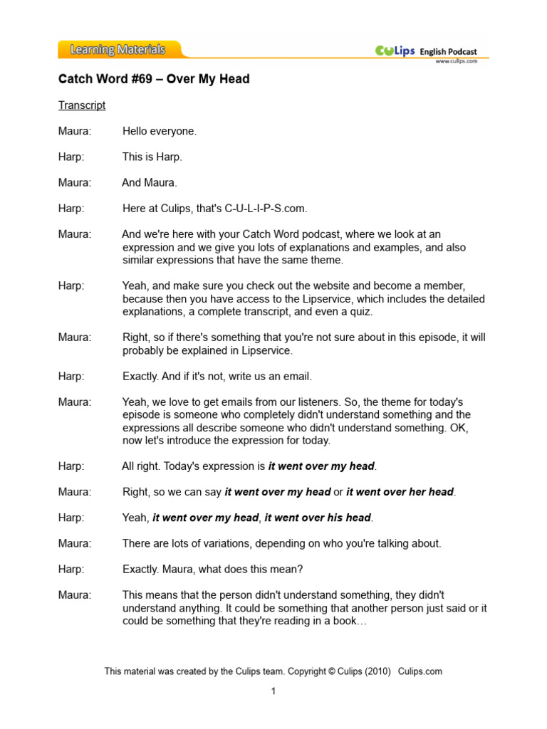 LM CW69 OverMyHead | PDF | Gesture